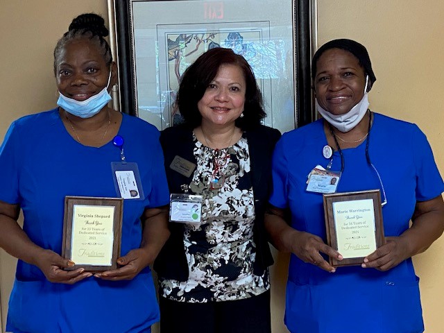 Two long-time nurse assistants honored at Traditions Health and Rehab ...